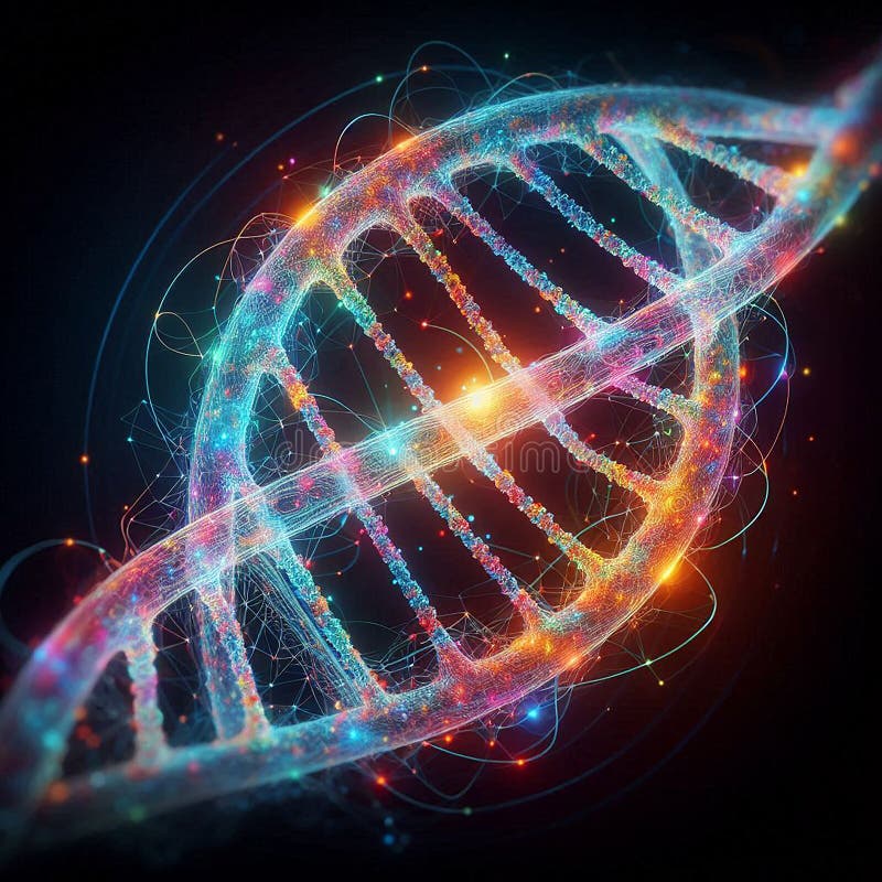 3D Illustration of DNA Cell Stock Vector - Illustration of connection ...