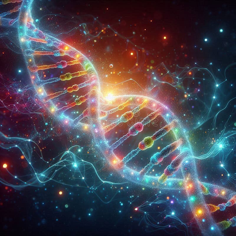 3D Illustration of DNA Cell Stock Vector - Illustration of atom, life ...