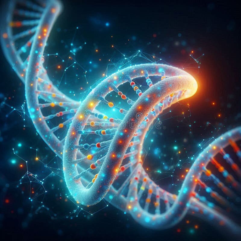 3D Illustration of DNA Cell Stock Vector - Illustration of gene ...