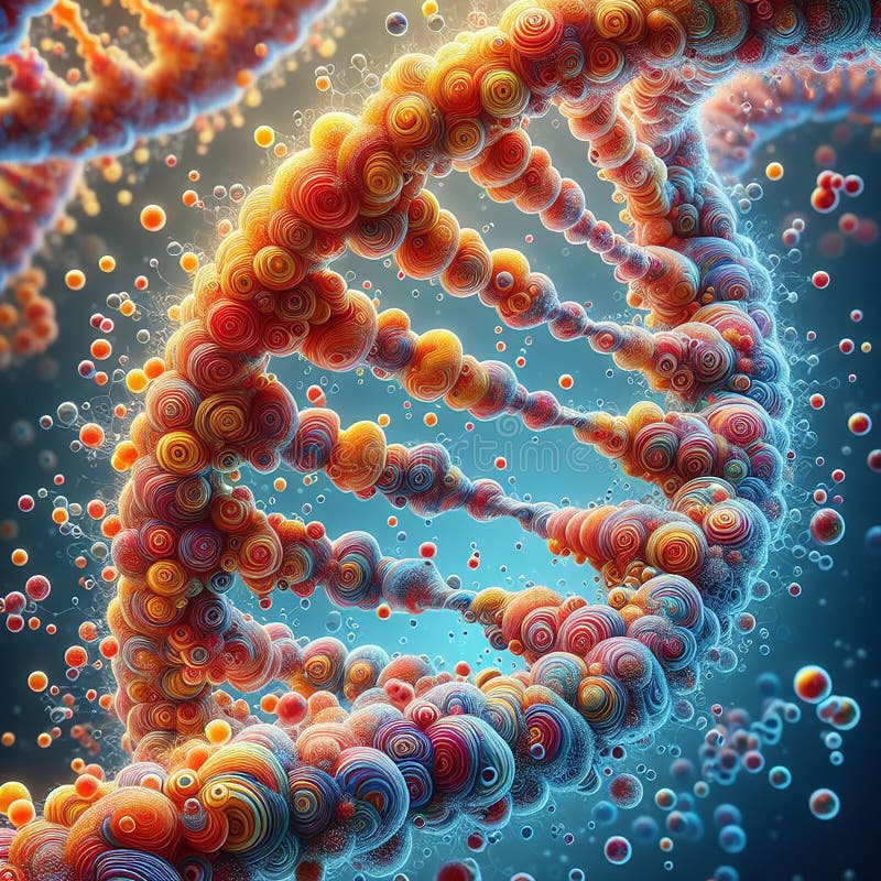 3D Illustration of DNA Cell Stock Illustration - Illustration of ...