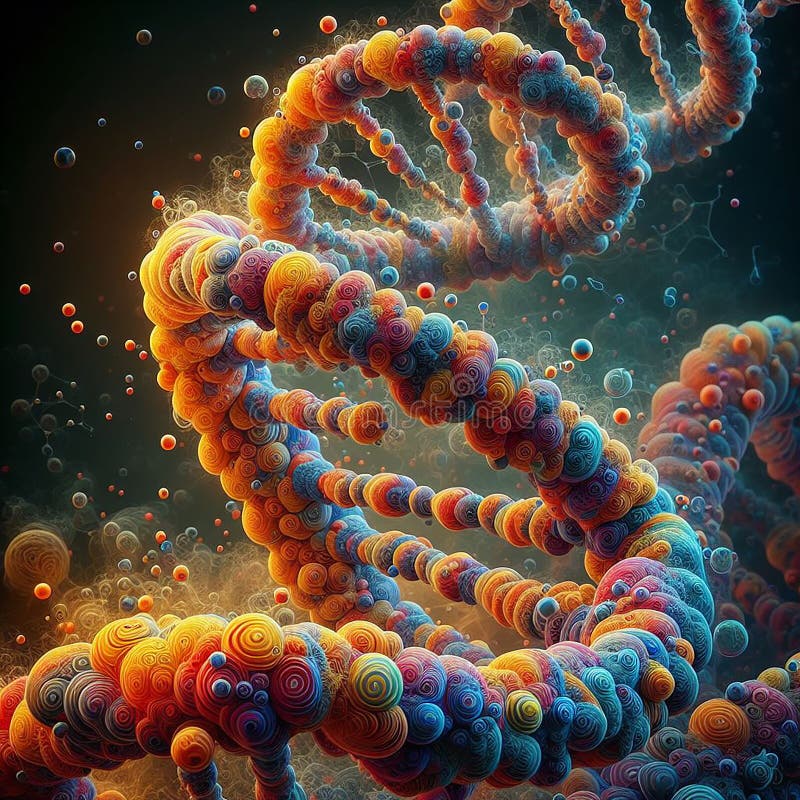 3D Illustration of DNA Cell Stock Illustration - Illustration of ...