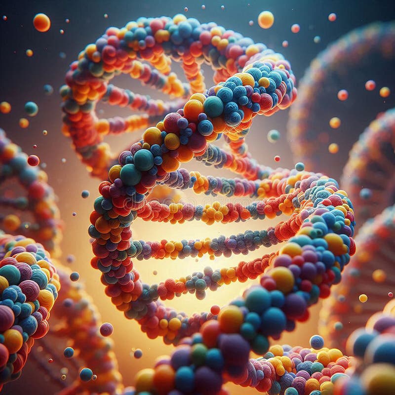 3D Illustration of DNA Cell Stock Illustration - Illustration of ...