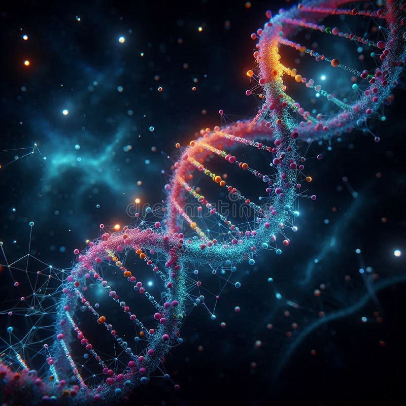 3D Illustration of DNA Cell Stock Illustration - Illustration of helix ...