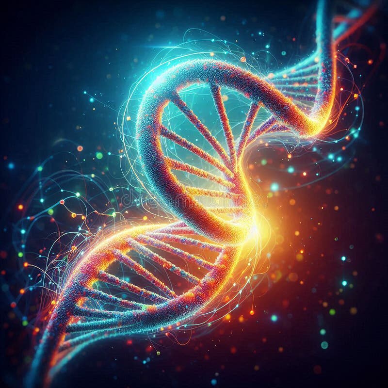 3D Illustration of DNA Cell Stock Illustration - Illustration of ...