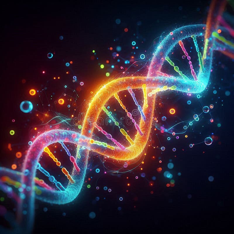 3D Illustration of DNA Cell Stock Illustration - Illustration of ...