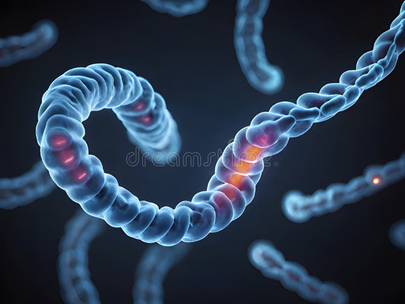 3d Illustration of Dna Chain with Black Cells Stock Illustration ...