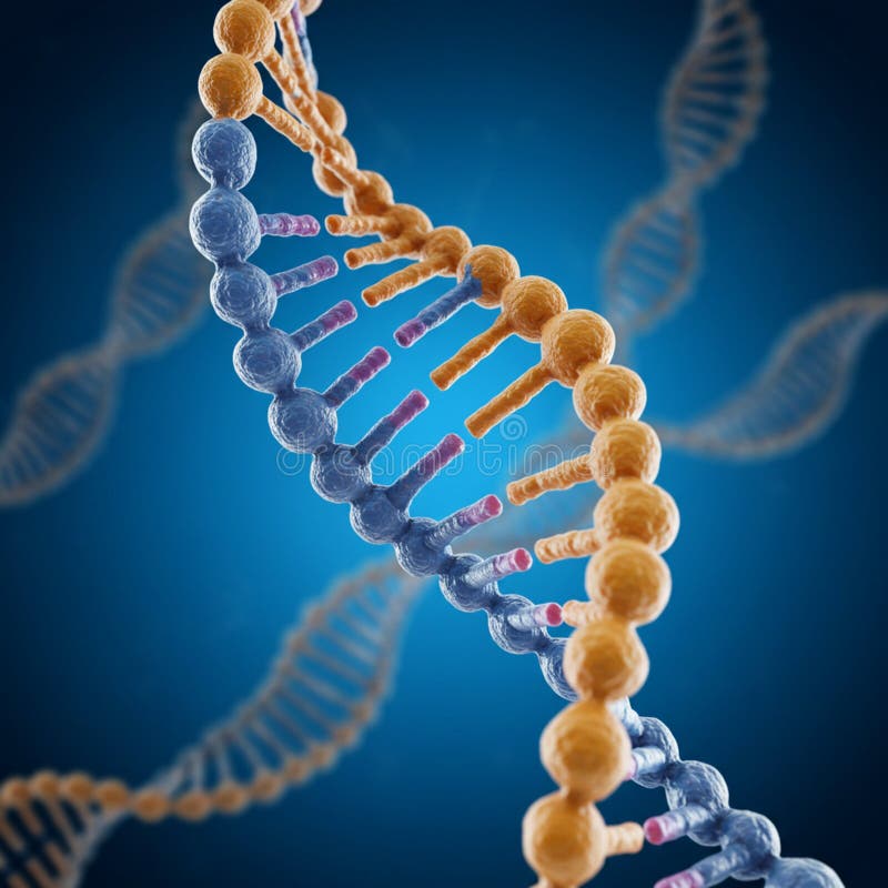 A 3D Illustration of a DNA Double Helix Structure, with Strands ...