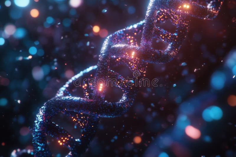 3D Illustration of a DNA Helix Representing Advanced Technology in ...