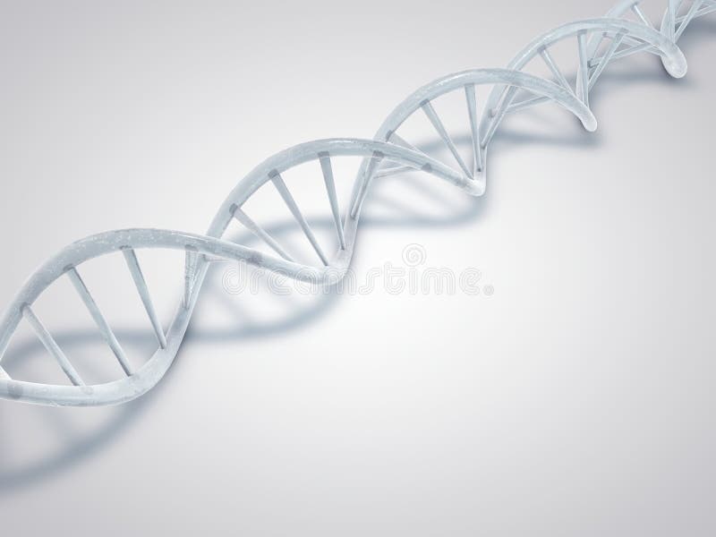3D Illustration of DNA Made from Ice. Frozen DNA Double Helix Molecules ...
