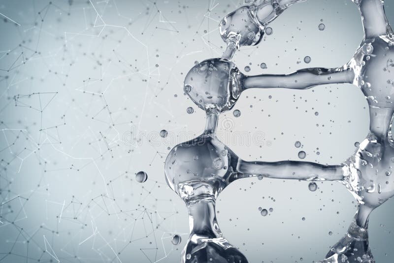 3d Illustration of DNA Molecule Model from Water. Stock Illustration ...