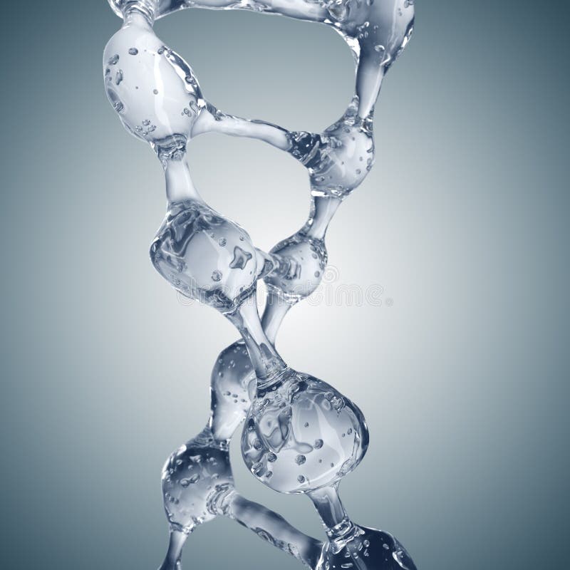 3d Illustration of DNA Molecule Model from Water. Stock Image - Image ...