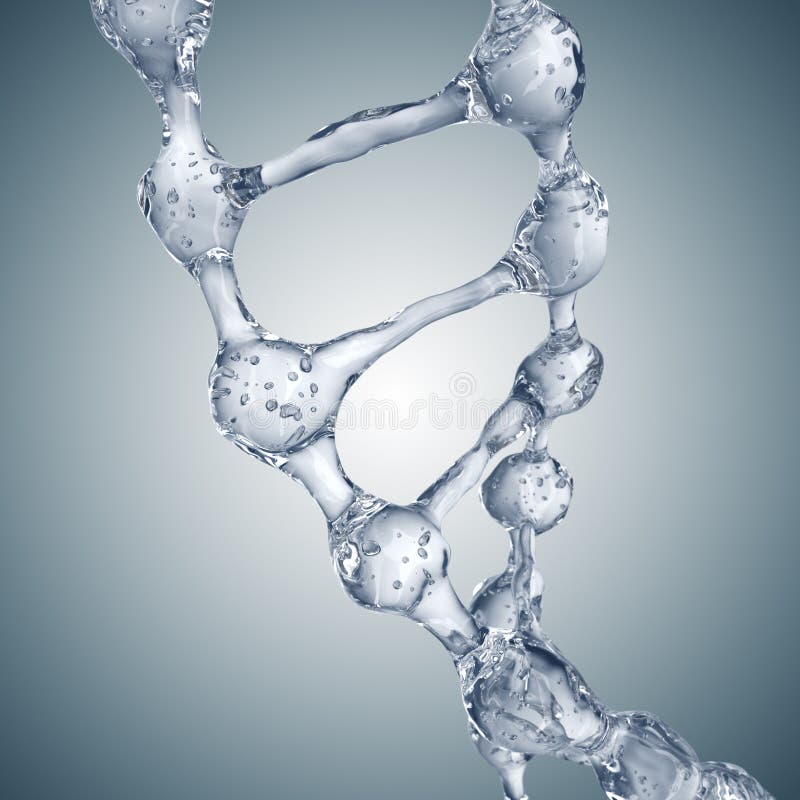 3d Illustration of DNA Molecule Model from Water. Stock Illustration ...