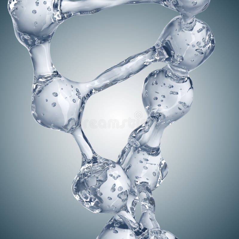 3d Illustration of DNA Molecule Model from Water. Stock Illustration ...