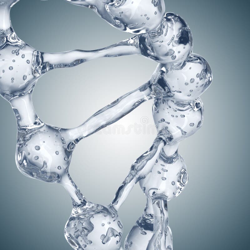 3d Illustration of DNA Molecule Model from Water. Stock Illustration ...