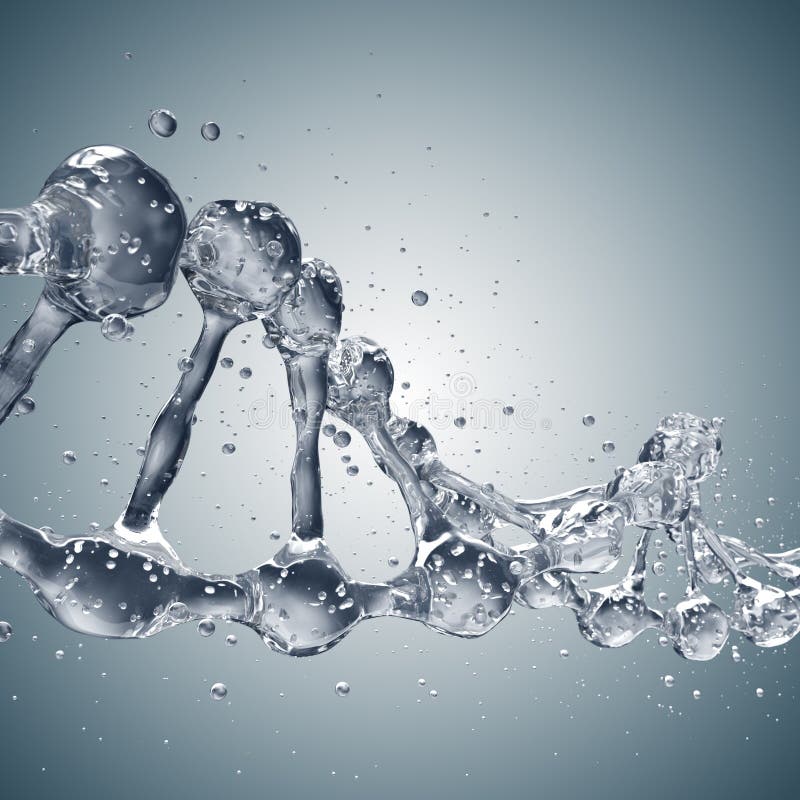 3d Illustration of DNA Molecule Model from Water. Stock Illustration ...