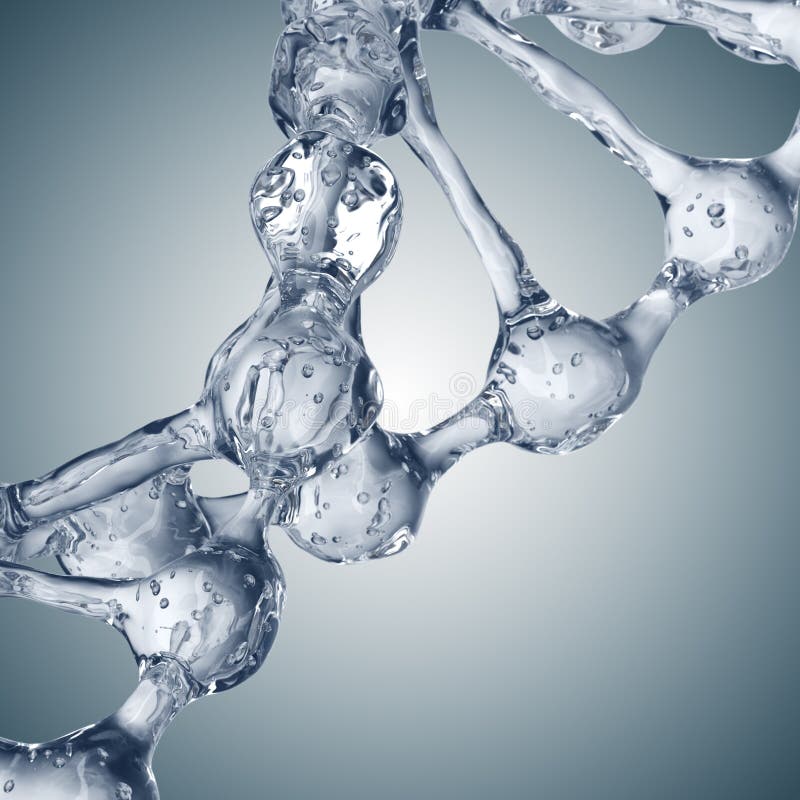 3d Illustration of DNA Molecule Model from Water. Stock Illustration ...