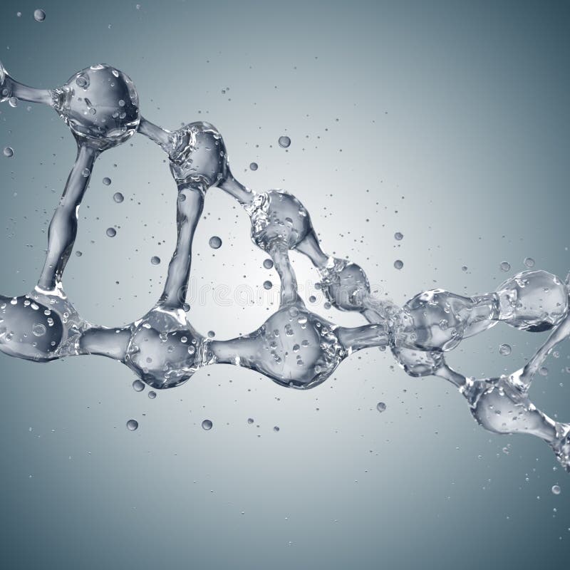 3d Illustration of DNA Molecule Model from Water. Stock Illustration ...