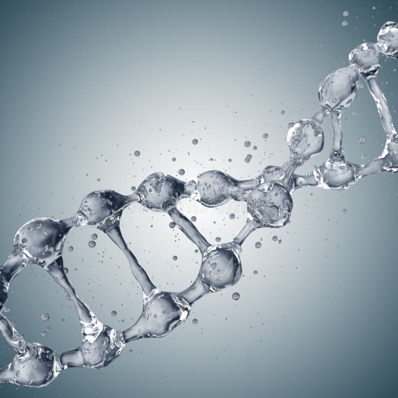 3d Illustration of DNA Molecule Model from Water. Stock Illustration ...