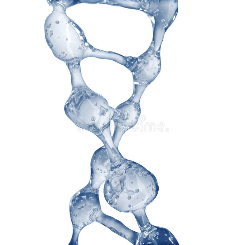 3d Illustration of DNA Molecule Model from Water. Stock Illustration ...