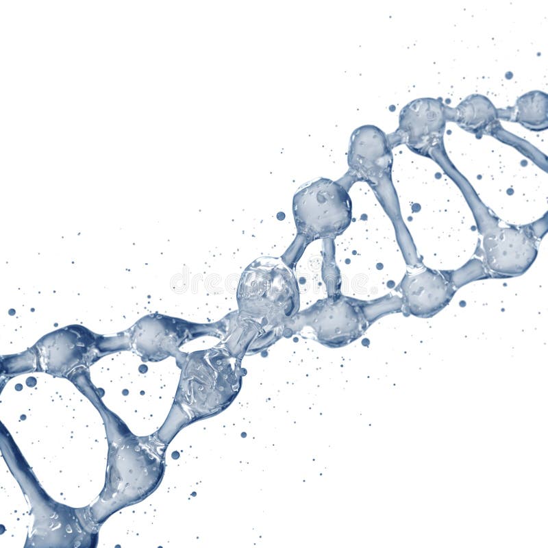 3d Illustration of DNA Molecule Model from Water. Stock Illustration ...