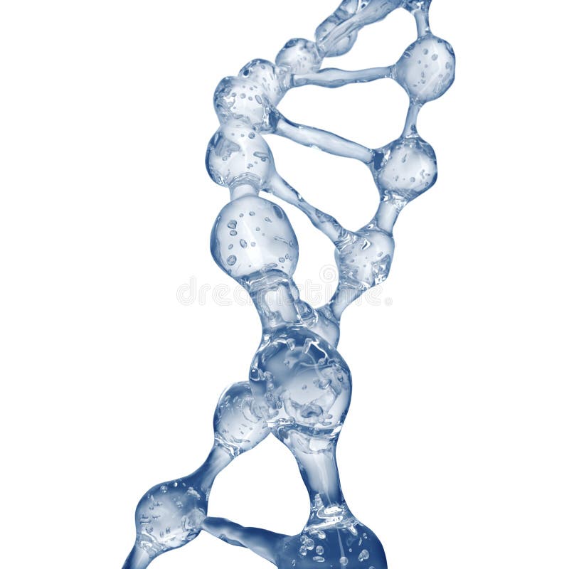 3d Illustration of DNA Molecule Model from Water. Stock Photo - Image ...