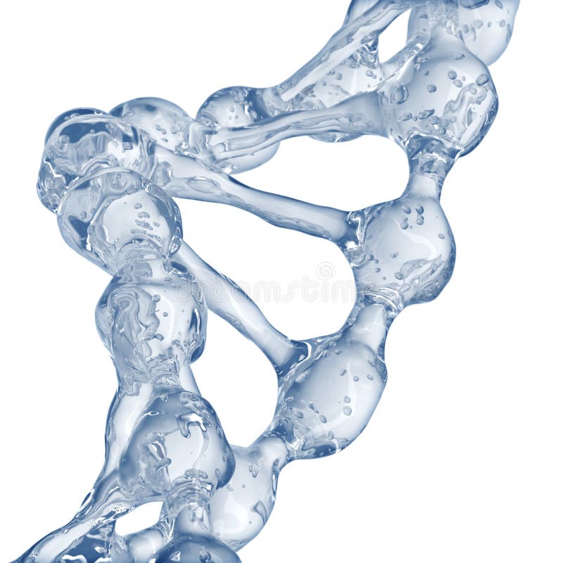 3d Illustration of DNA Molecule Model from Water. Stock Illustration ...