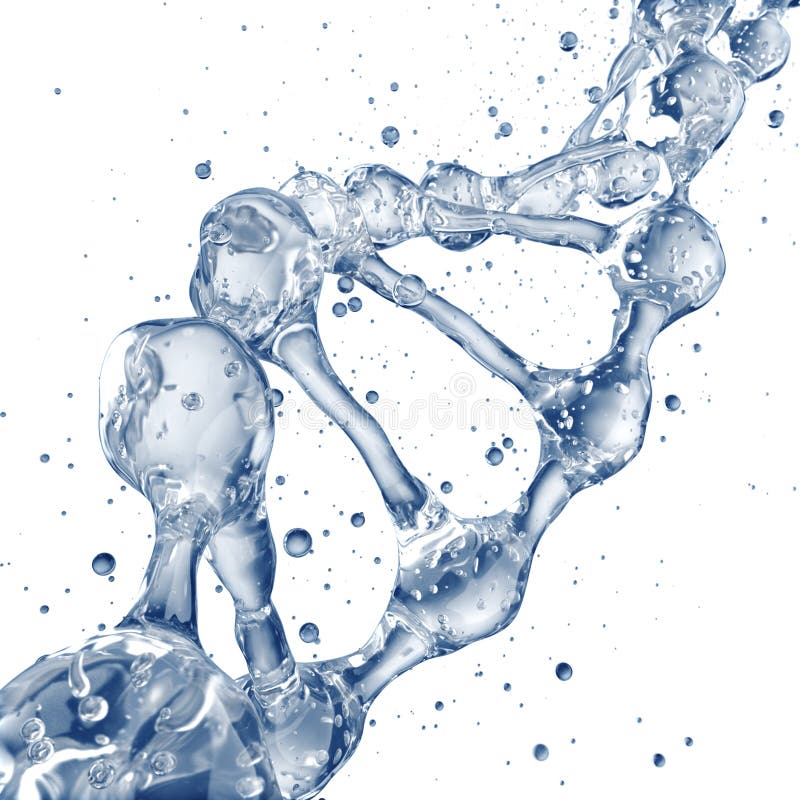 3d Illustration of DNA Molecule Model from Water. Stock Illustration ...