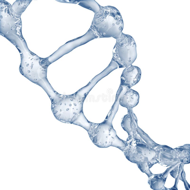 3d Illustration of DNA Molecule Model from Water. Stock Illustration ...