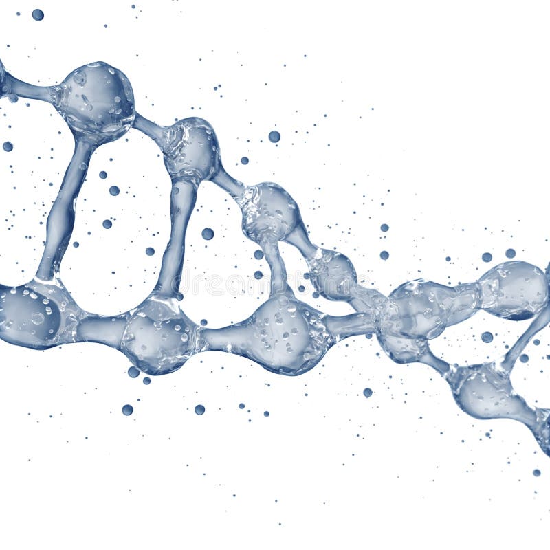 3d Illustration of DNA Molecule Model from Water. Stock Illustration ...