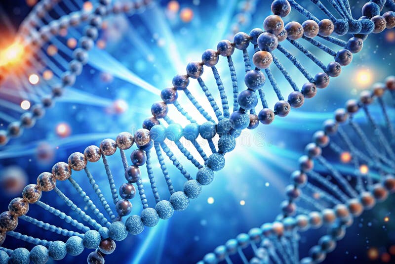 DNA Molecules Design Illustration. 3d Rendering Stock Illustration ...