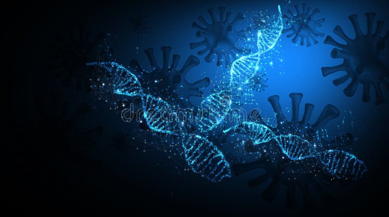 3d Illustration Dna and Virus Stock Illustration - Illustration of ...