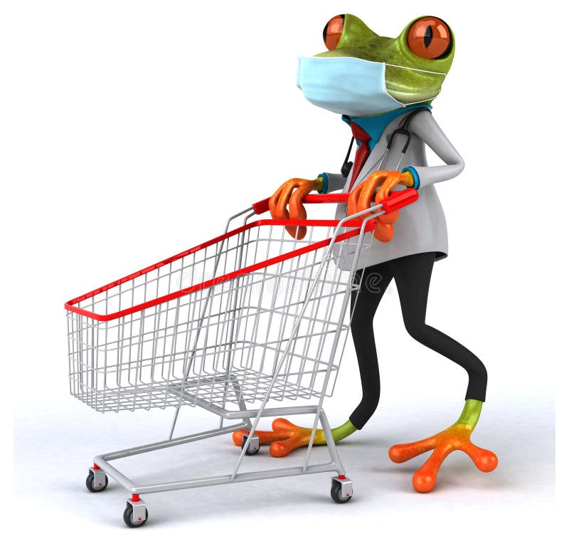 3D Illustration of a Doctor Frog with a Mask Stock Illustration ...