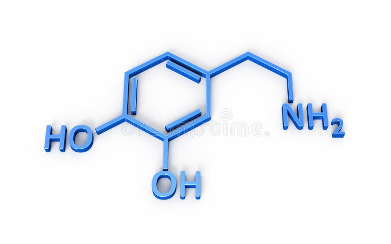 3d Illustration of Dopamine Molecule Stock Illustration - Illustration ...