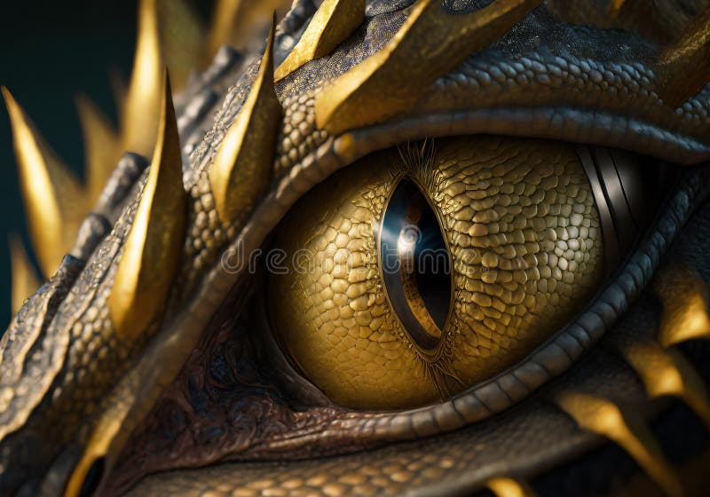 3d Illustration of Dragon Eye in Closeup View Stock Illustration ...