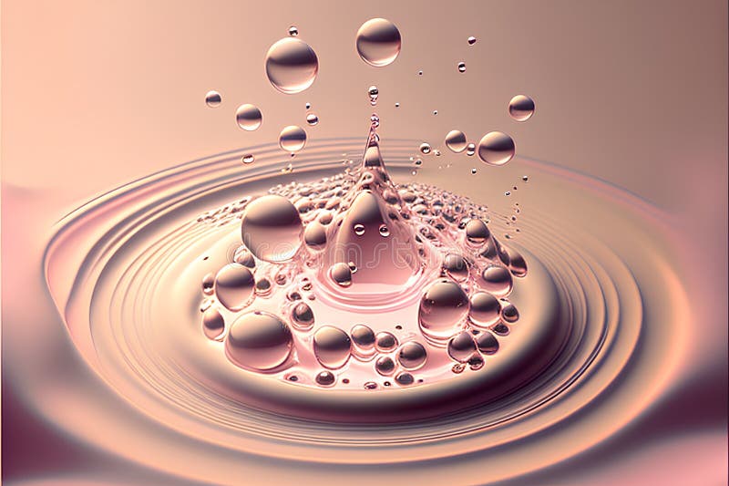 3D Illustration of a Drop of Water with Ripples and Waves Stock ...