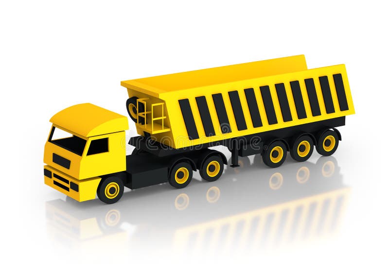 3d Illustration Dump Truck Semitrailer Heavy Truck. 3d Icons for the ...