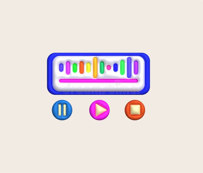 3D Illustration Dynamic Sound Wave, Radio Frequency Modulation, Music ...