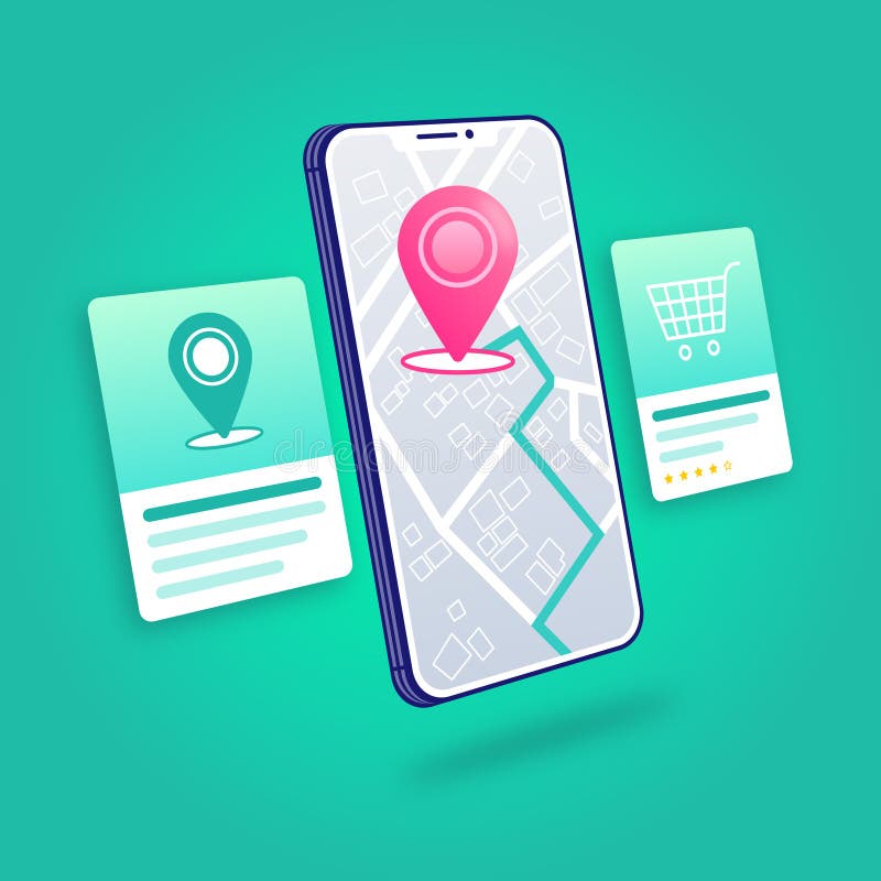 3d Illustration E-Commerce Online Shopping Delivery Process Mobile ...