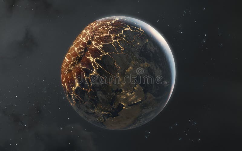 3D Illustration of Earth Exploding Stock Illustration - Illustration of ...