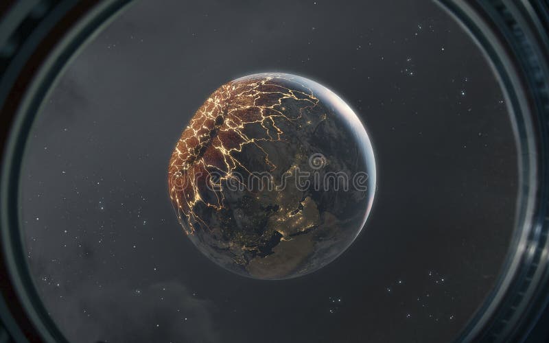 3D Illustration of Earth Exploding Stock Illustration - Illustration of ...