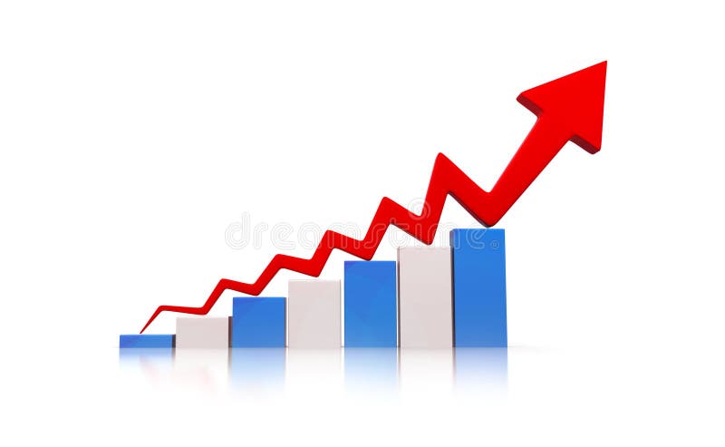 Economic growth graph stock illustration. Illustration of manufacturing ...