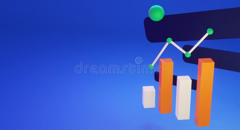 3d Illustration of Economic Growth Graph Stock Illustration ...