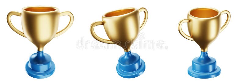 Trophy 3D Icon Set Multiple Views of a Trophy or a Cup. Stock Image ...