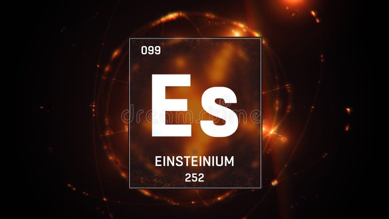 Einsteinium As Element 99 of the Periodic Table 3D Illustration on Blue ...