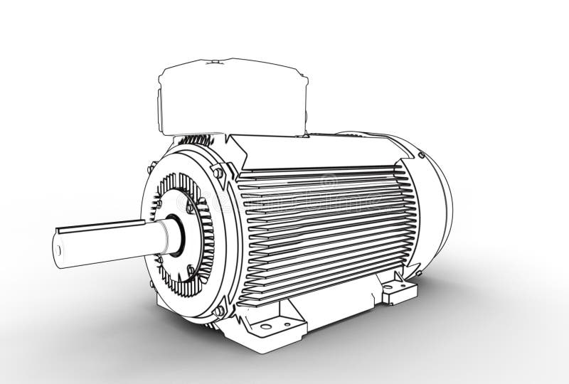 3d Illustration of Electric Motor Stock Illustration - Illustration of ...