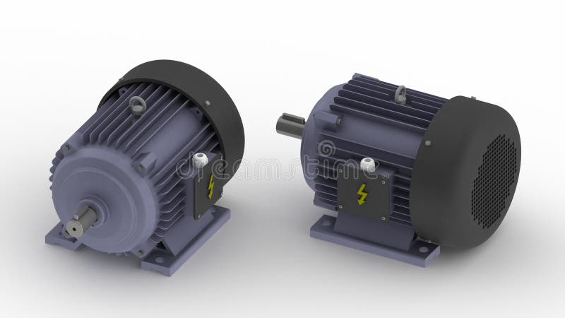 Electric Motor Isometric Exploded View 3D Rendering Stock Illustration ...