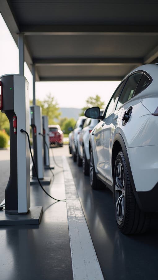 3D Illustration Electrifying Scene Showcases Alternative Fuel Charging ...