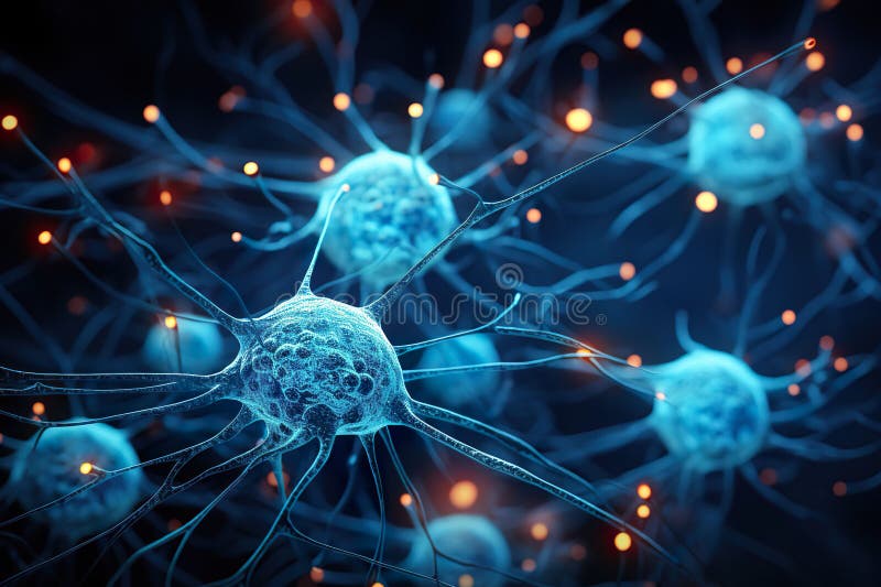 Electron Microscopy of Brain Neural Network. Illustration by Generative ... Electron Microscopy of Brain Neural Network. Illustration by Generative ...
