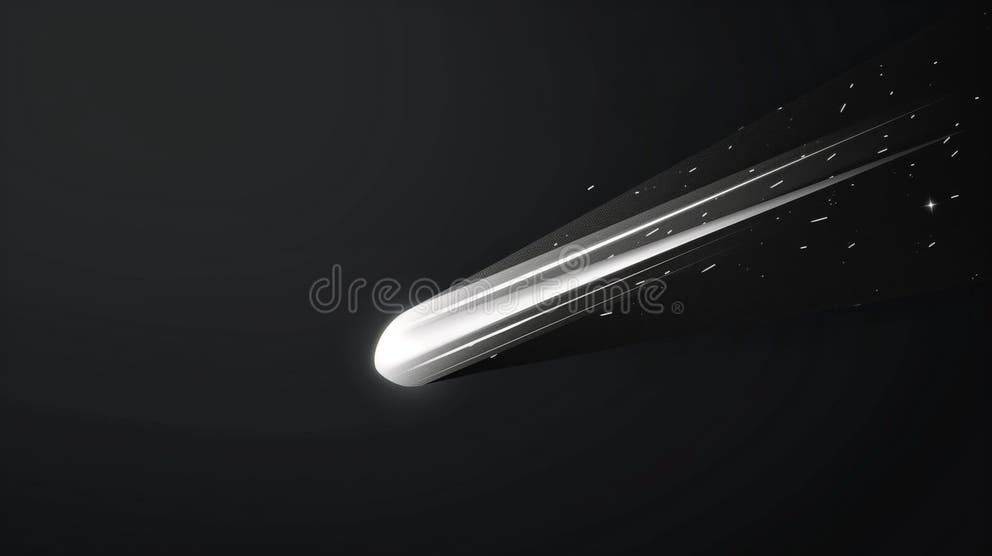 2D Illustration of an Elegant Comet with a Tail with Basic Shapes Stock ...
