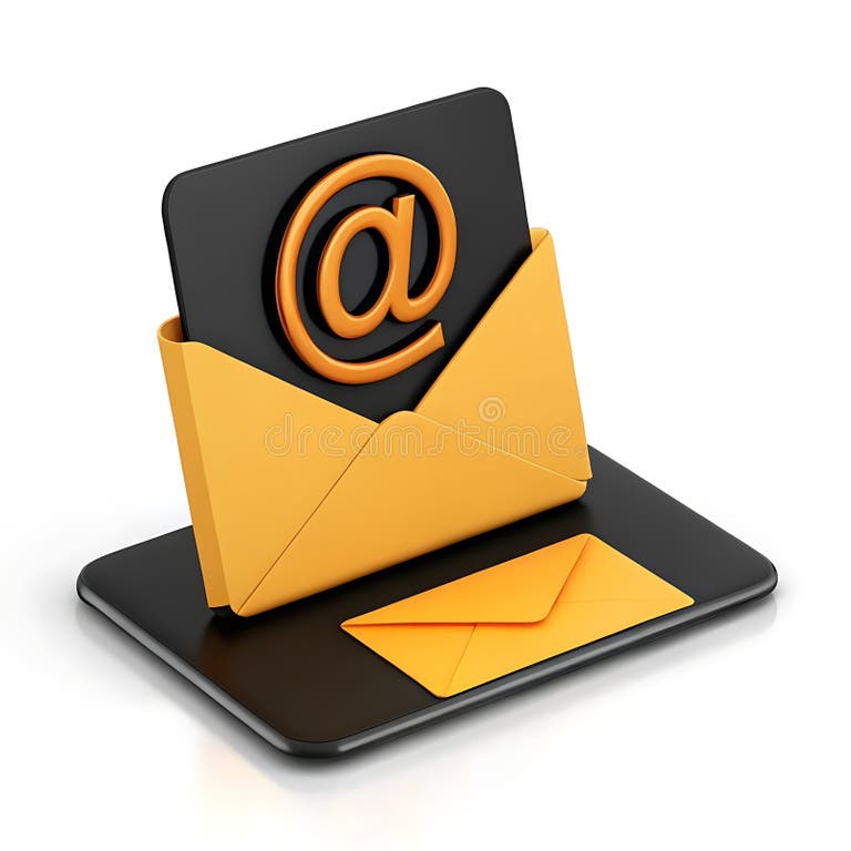 3D Illustration of an Email Envelope Icon Stock Illustration ...
